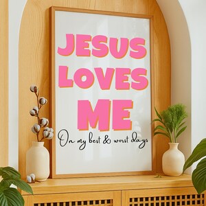 Jesus Loves Me Wall Art,modern Christian Art,retro Christian Wall Art ...