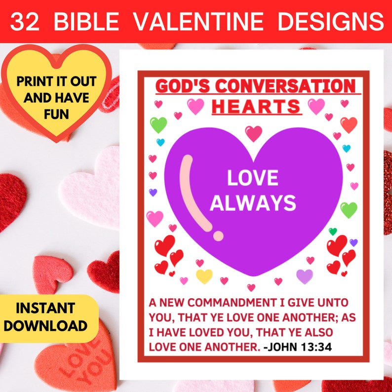 God's Conversation Hearts Valentine Day Cards|christian Bible Verse ...