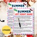 Summer Left Right Story Game|summer Family Reunion Printable|gift ...