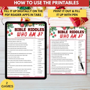Bible Who Am I Riddle Game|christmas Bible Study Party Activity|church ...