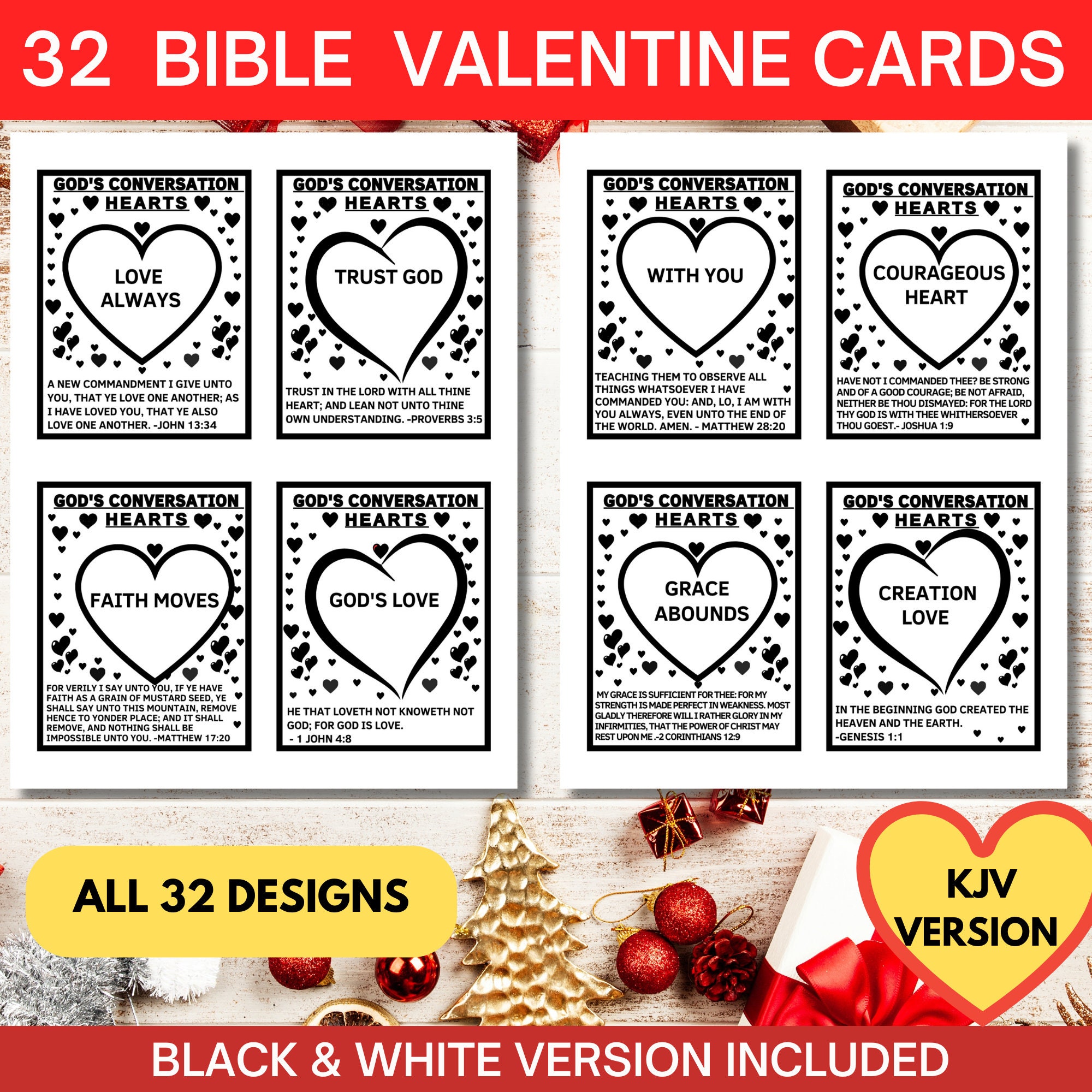 God's Conversation Hearts Valentine Day Cards|christian Bible Verse ...