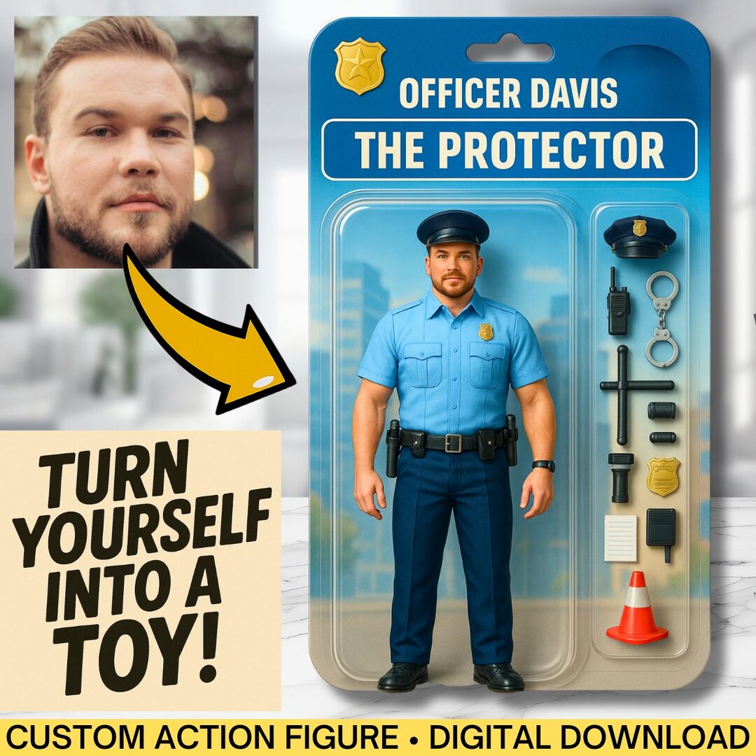 Custom Action Figure,police Toy Box Portrait|turn Yourself Into an ...