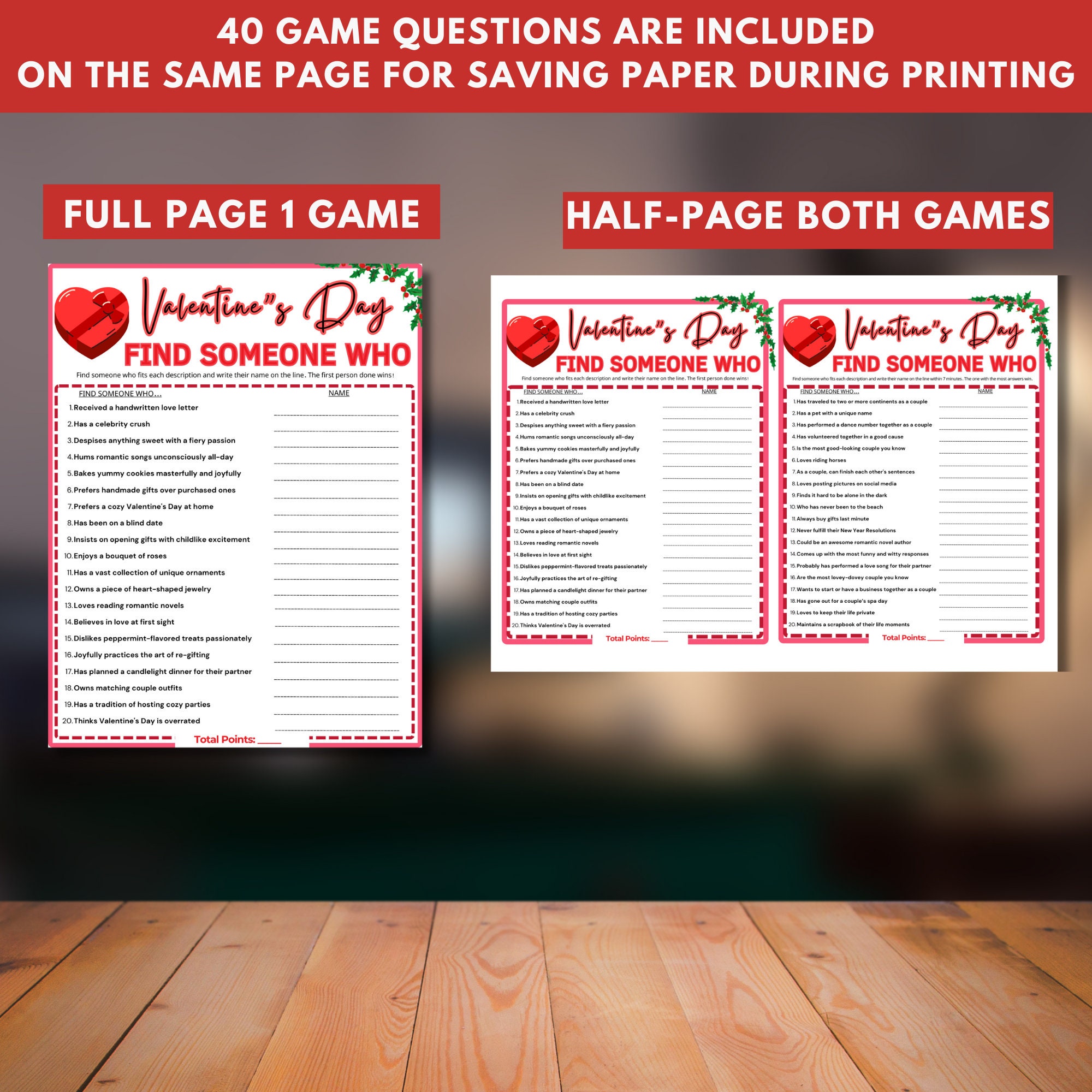 Valentines Find Someone Who Game|valentines Day Party Printable ...