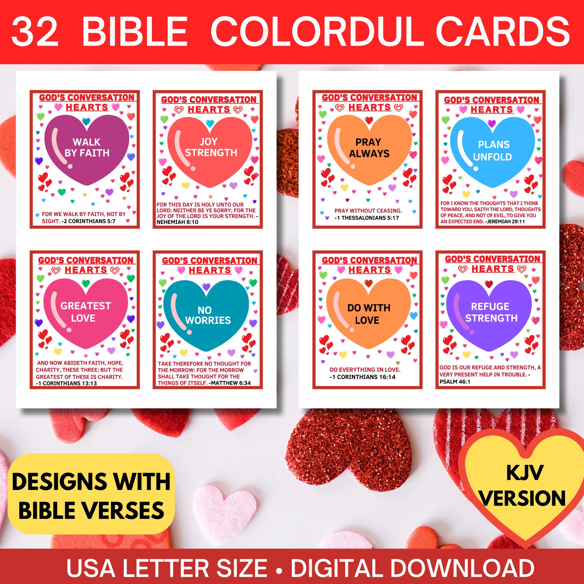 God's Conversation Hearts Valentine Day Cardschristian Bible Verse ...