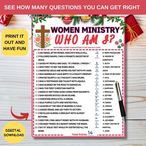 Bible Who Am I Riddle Game|christmas Bible Study Party Activity|church ...