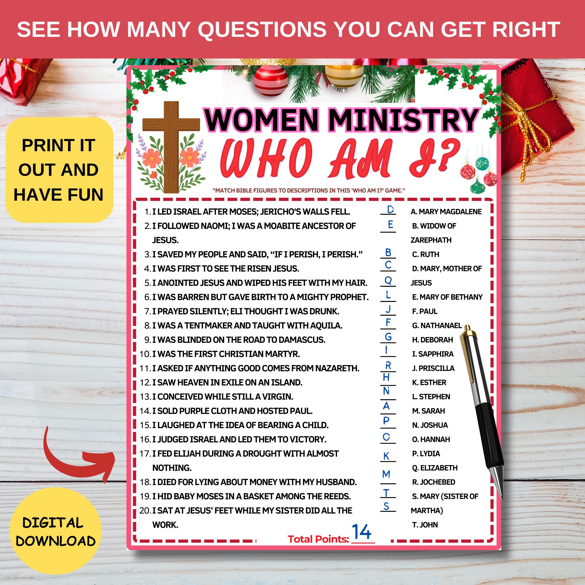 Bible Who Am I Riddle Game|christmas Bible Study Party Activity|church ...