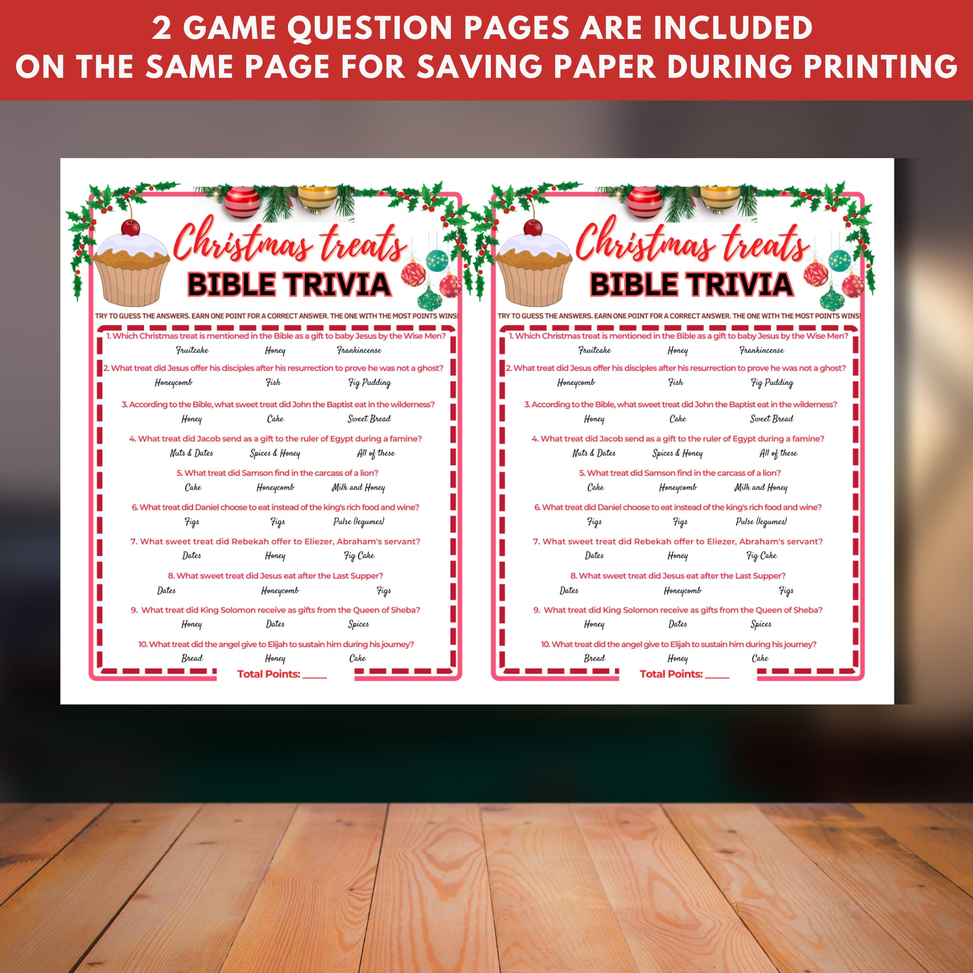 Christmas Treat Bible Trivia Game|bible Printable Game for Kids & Adult ...