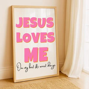 Jesus Loves Me Wall Art,modern Christian Art,retro Christian Wall Art ...