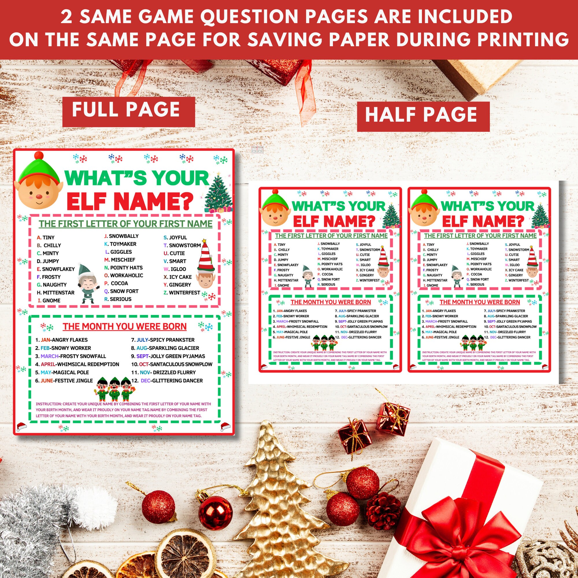 What's Your Elf Name Game With Name Tags & Sign|elf Name Generator ...