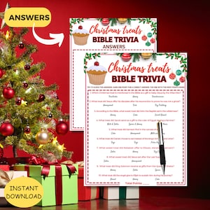 Christmas Treat Bible Trivia Game|bible Printable Game for Kids & Adult ...