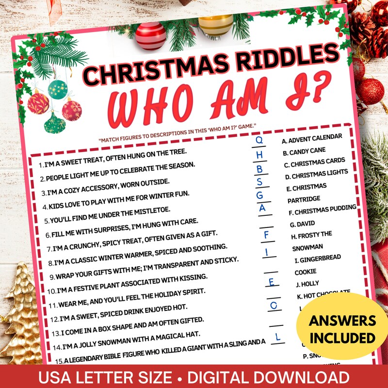 Christmas Riddles for Adults - Etsy Canada
