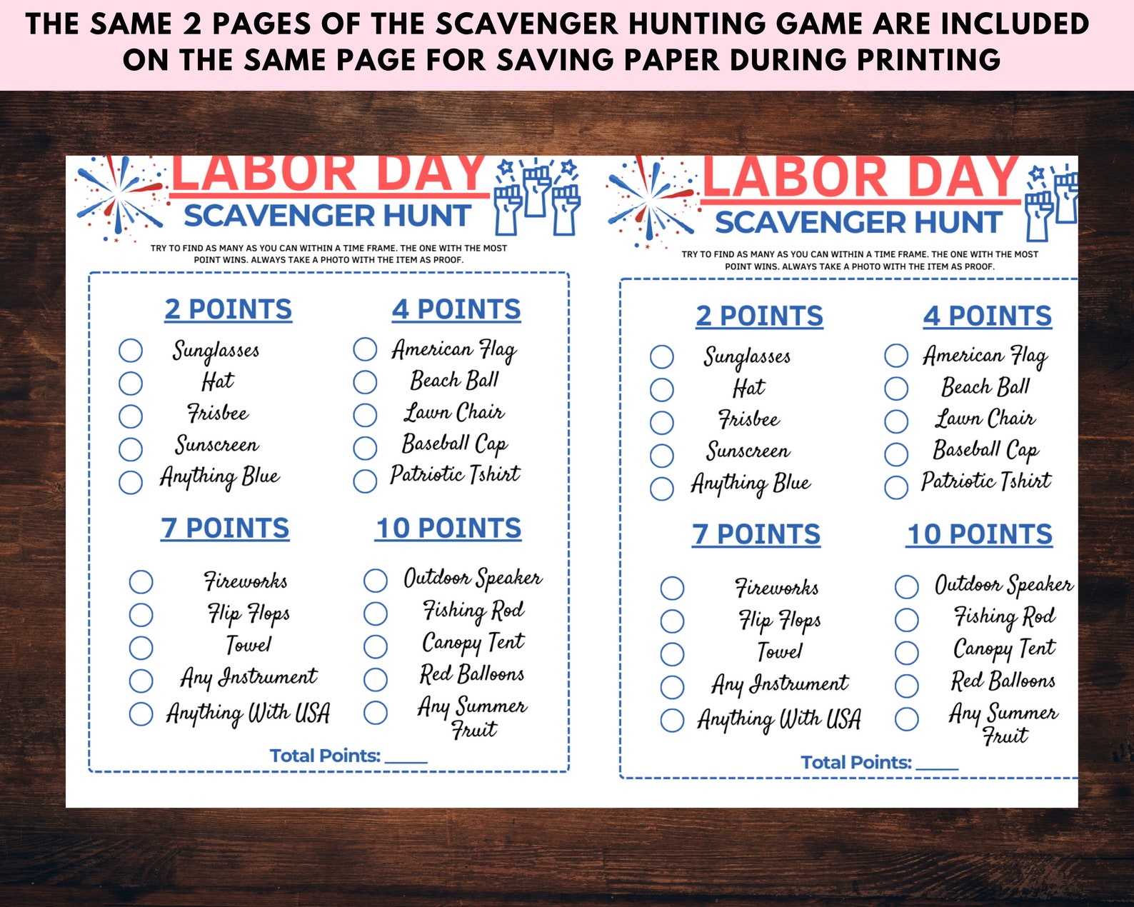 Labor Day Scavenger Hunt Game,american Printable Patriotic Game,fun ...