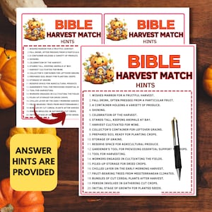 Harvest Bible Verse Match Game|harvest Fall Party Games for Kids ...