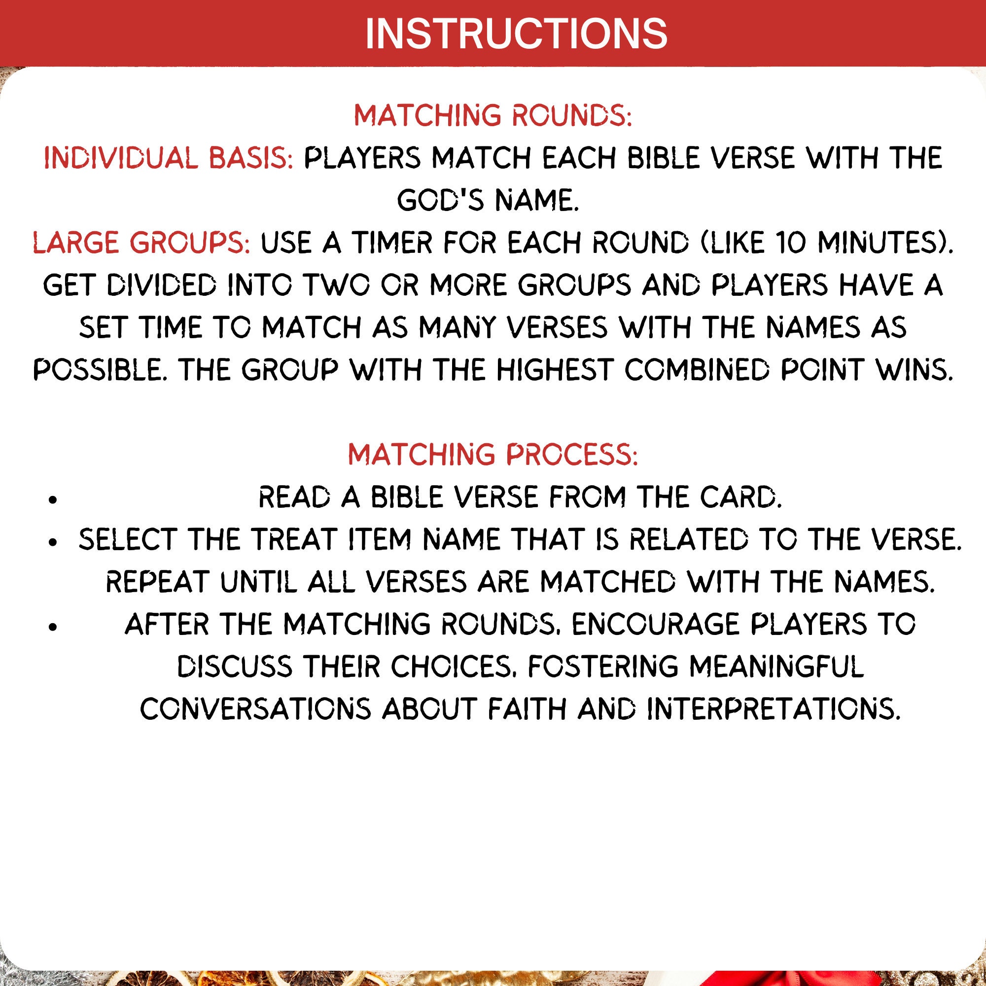 Names of God Bible Match Game|bible Printable Verse Game for Kids+adult ...