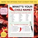 What's Your Chili Name Game With Nametags & Sign,christmas+birthday ...