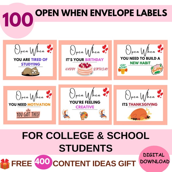 Open When Envelopes - Etsy