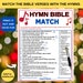Hymn Bible Verse Match Game,bible Match Party Games for Kids & Adults ...