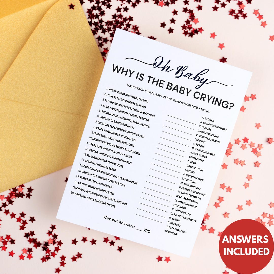 Why is the Baby Crying Game Printable,funny Baby Shower Game,guess the ...