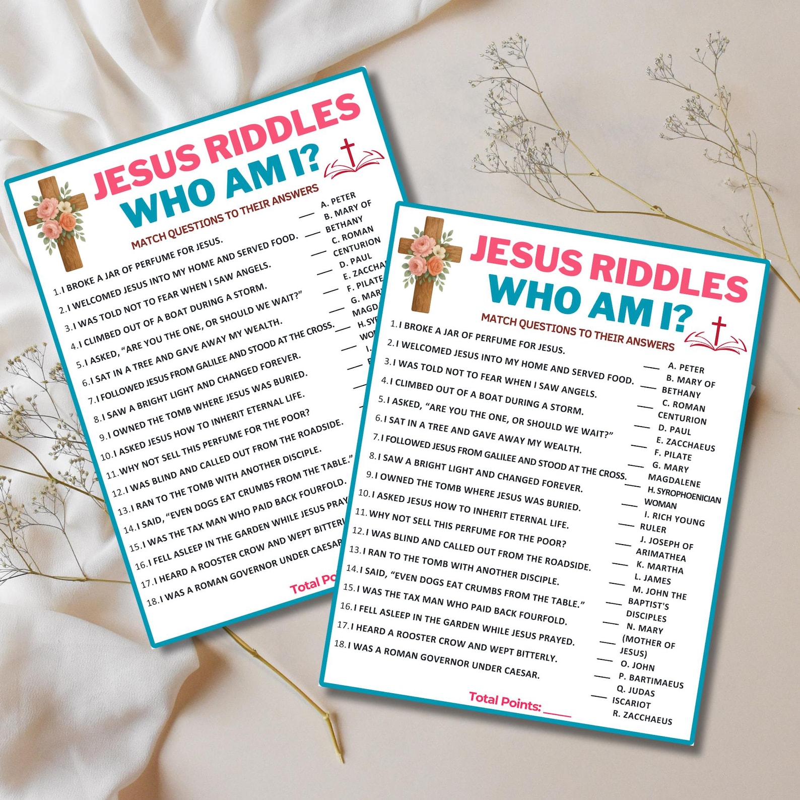 Jesus Who Am I Riddle Game|christmas Bible Study Party Activity|church ...