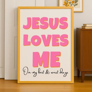Jesus Loves Me Wall Art,modern Christian Art,retro Christian Wall Art ...