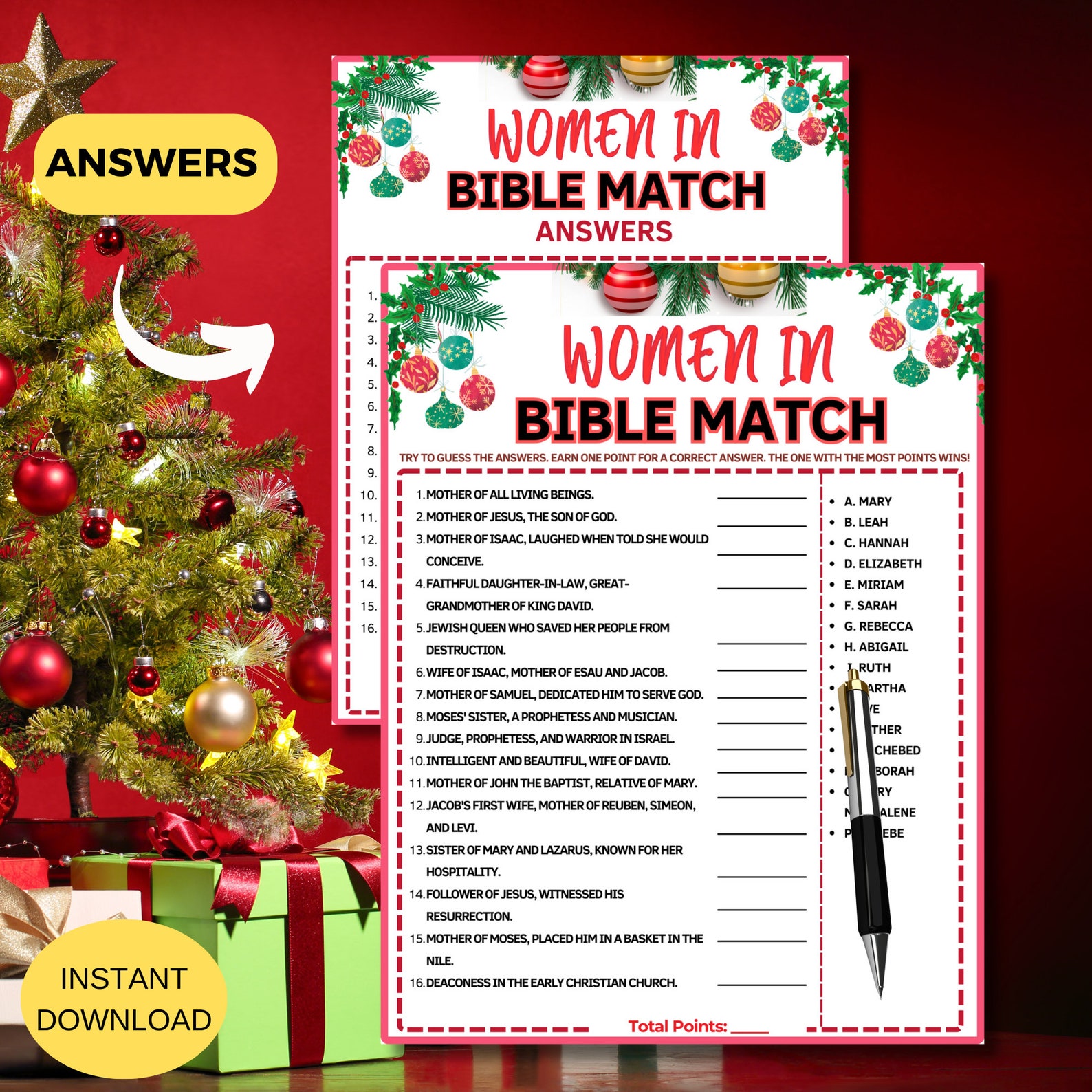 Women in the Bible Match Game| Women Bible Fellowship+ Ministry Game ...