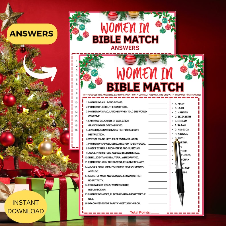 Women in the Bible Match Game| Women Bible Fellowship+ Ministry Game ...