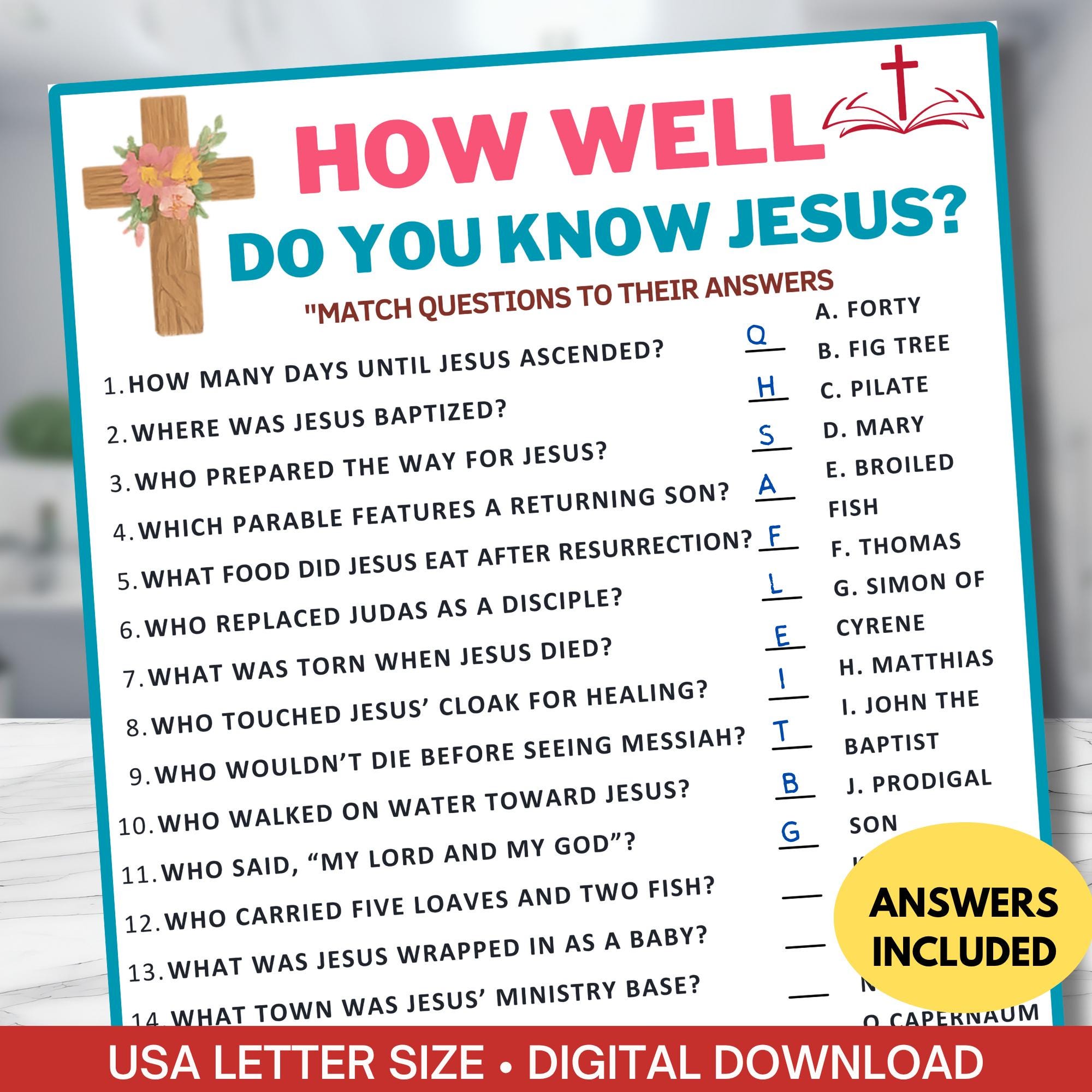 How Well Do You Know Jesus Game|christmas Bible Study Activity|church ...