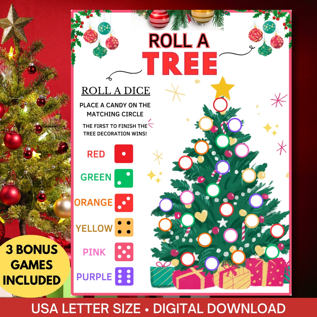 Roll A Tree Christmas Candy Game|roll A Tree Dice Printable Game for ...