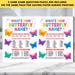 What's Your Butterfly Name Game With Nametags & Sign,birthday Party ...