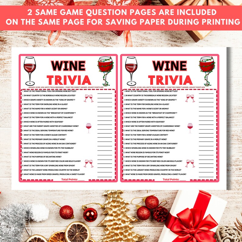 Wine Trivia Party Game|fun Wine-themed Printable Trivia |girls Night ...
