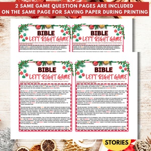 Bible Left Right Game|thanksgiving Printable Party Game|church ...