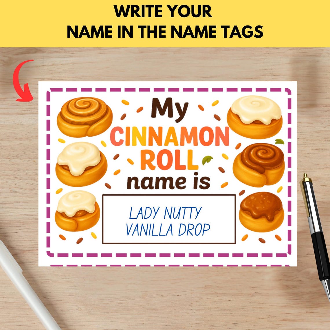 What's Your Cinnamon Roll Name Game With Nametags & Sign,fall Birthday ...