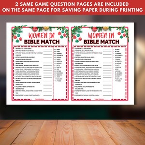 Women in the Bible Match Game| Women Bible Fellowship+ Ministry Game ...