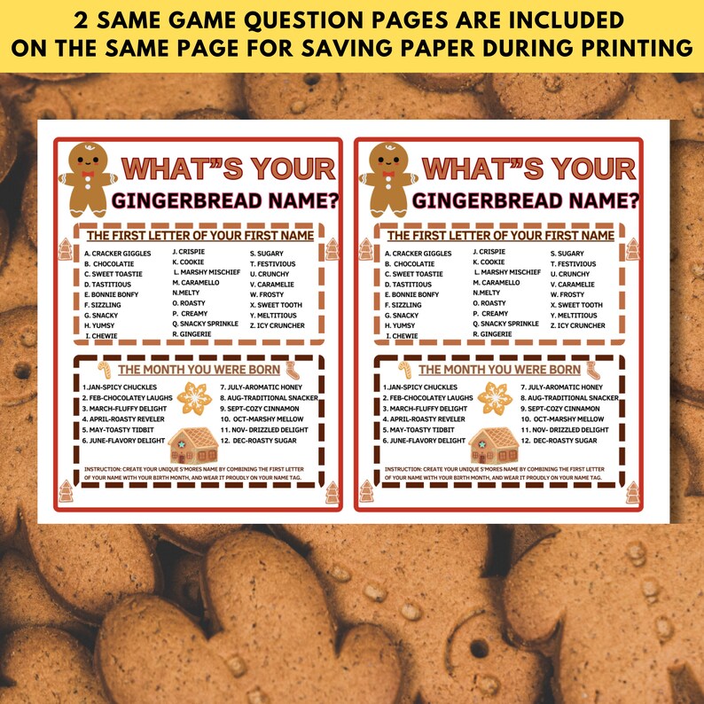 What's Your Gingerbread Name Game With Nametag & Sign|gingerbread ...