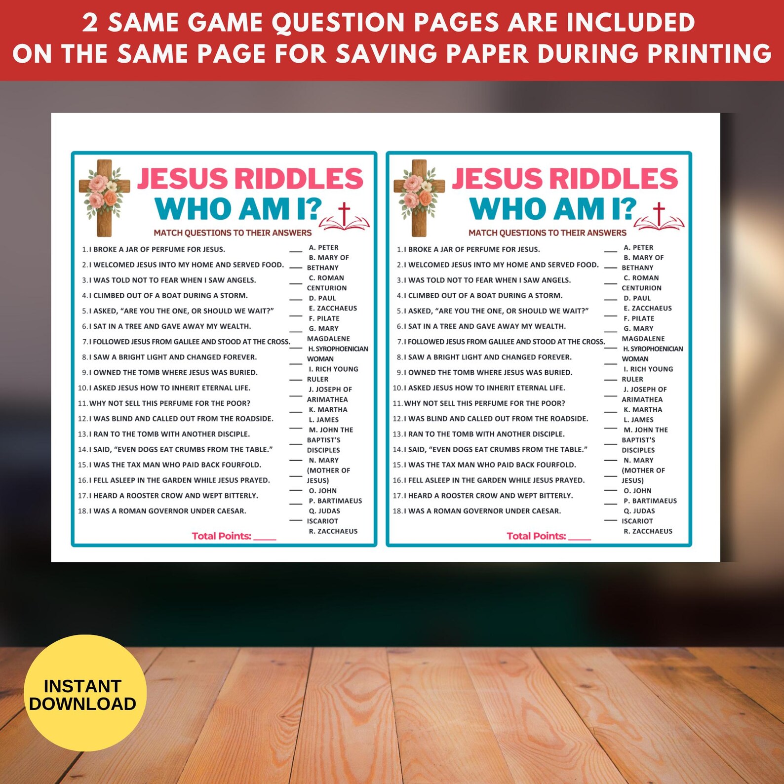 Jesus Who Am I Riddle Game|christmas Bible Study Party Activity|church ...