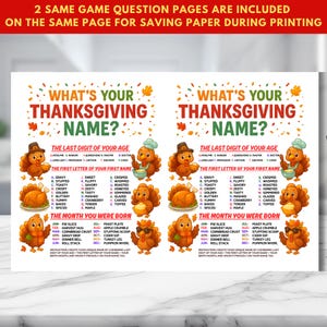 What's Your Thanksgiving Name Game With Nametags & Sign,turkey Birthday ...