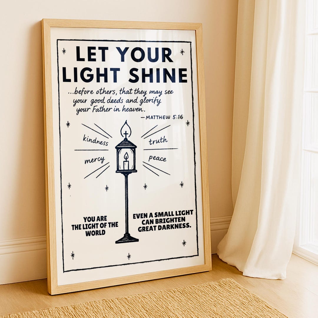 Let Your Light Shine Aesthetic Christian Wall Art,matthew 5:16 Bible ...