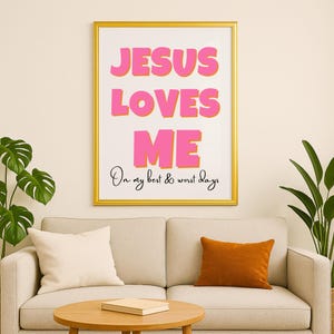 Jesus Loves Me Wall Art,modern Christian Art,retro Christian Wall Art ...
