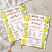 What's Your Lemonade Name Game With Nametags & Sign,birthday Games ...