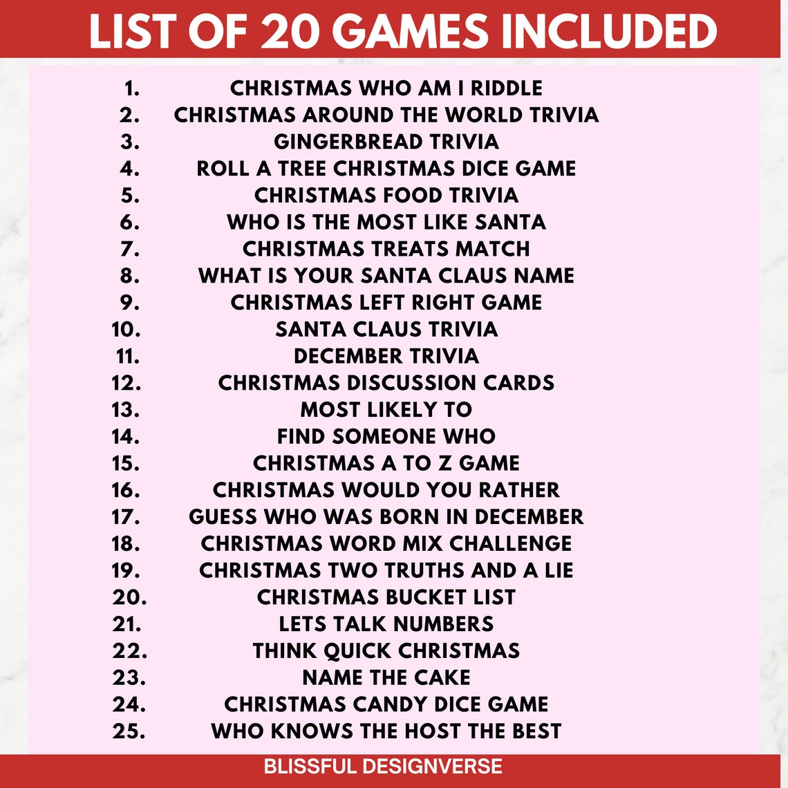 25 Christmas Party Printable Games Bundlechristmas Triviaquiz for Kids ...