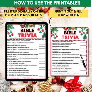 Christmas Bible Trivia Printable Game| Church Party Activity(adult+kids ...