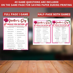 Valentine's Day Would You Rather Game|valentine's Day Printable Trivia ...