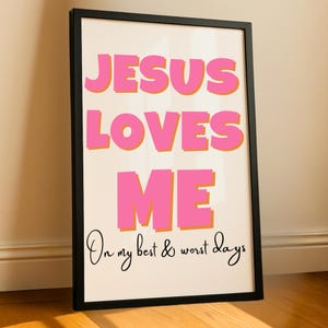 Jesus Loves Me Wall Art,modern Christian Art,retro Christian Wall Art ...