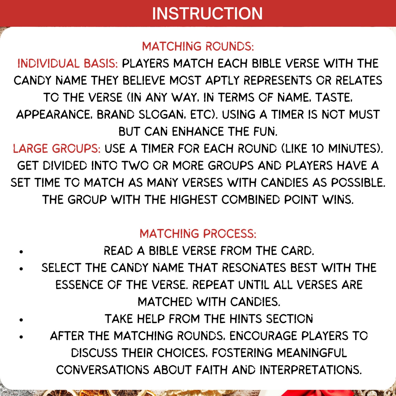 Bible Candy Match Game|bible Printable Games for Kids & Adult|church ...
