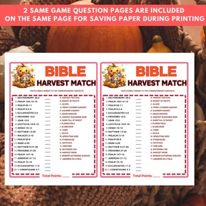 Harvest Bible Verse Match Game|harvest Fall Party Games for Kids ...