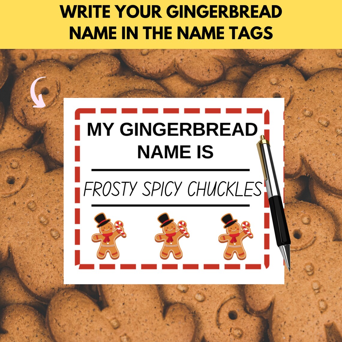 What's Your Gingerbread Name Game With Nametag & Sign|gingerbread ...