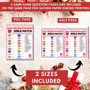 God's Conversation Hearts Bible Match Game|valentine's Day Bible Party ...