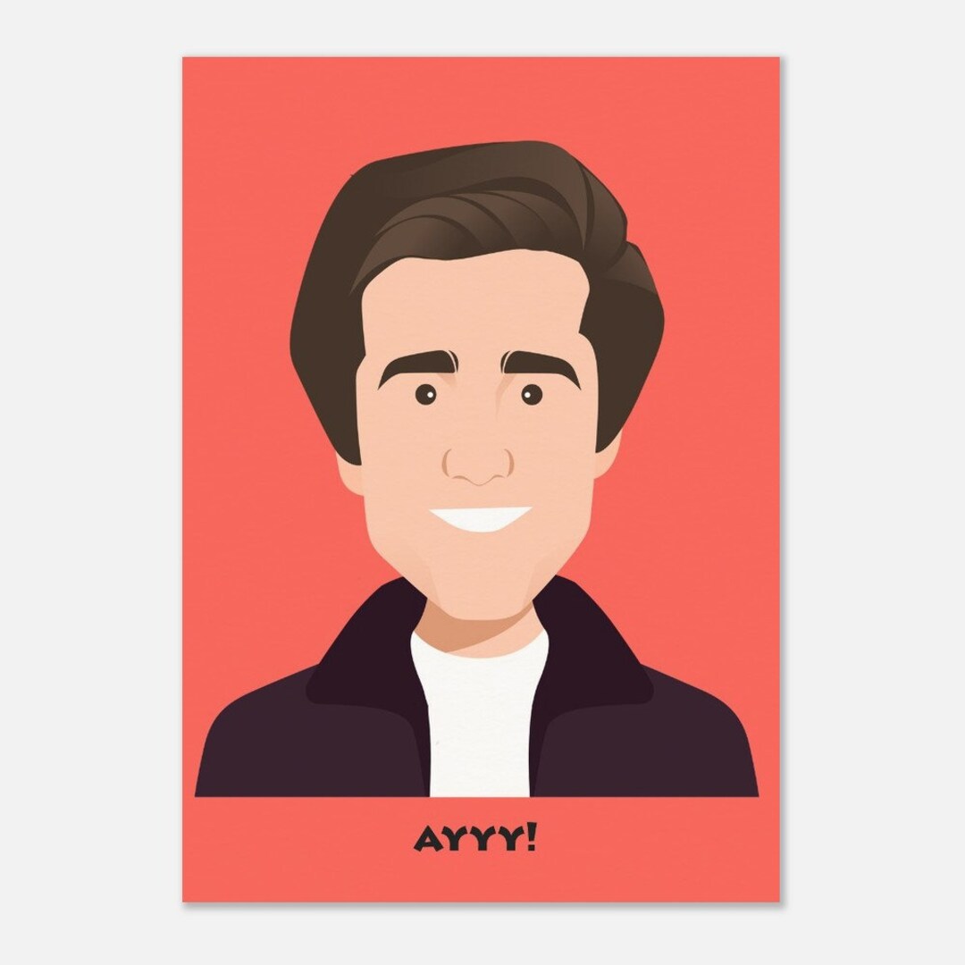 Fonzie 'the Fonz' Unique Minimalist Print Poster by Icons of Fame - Etsy