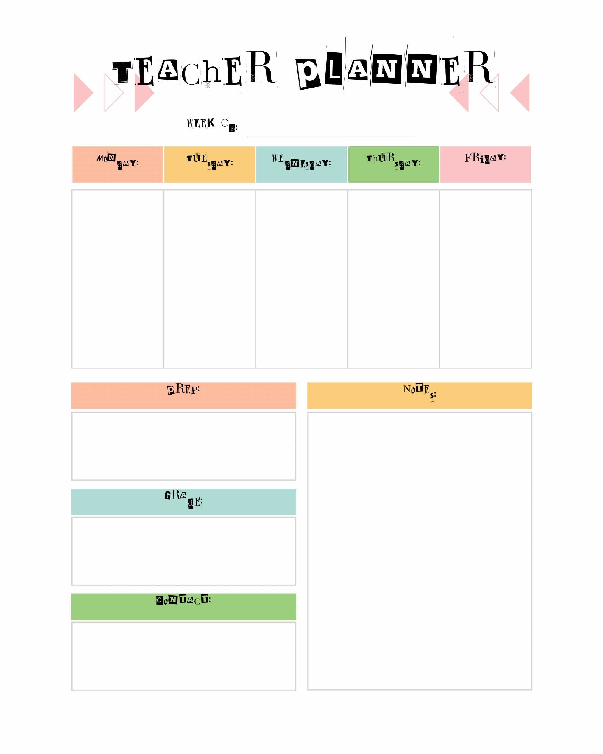 Teacher Weekly Planner Printable Portrait Weekly Office - Etsy