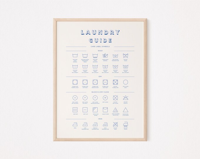 Laundry Cheat Sheet, Printable Laundry Guide, Laundry Instructions ...